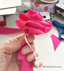 DIY Easy Ribbon Roses - The Red Painted Cottage